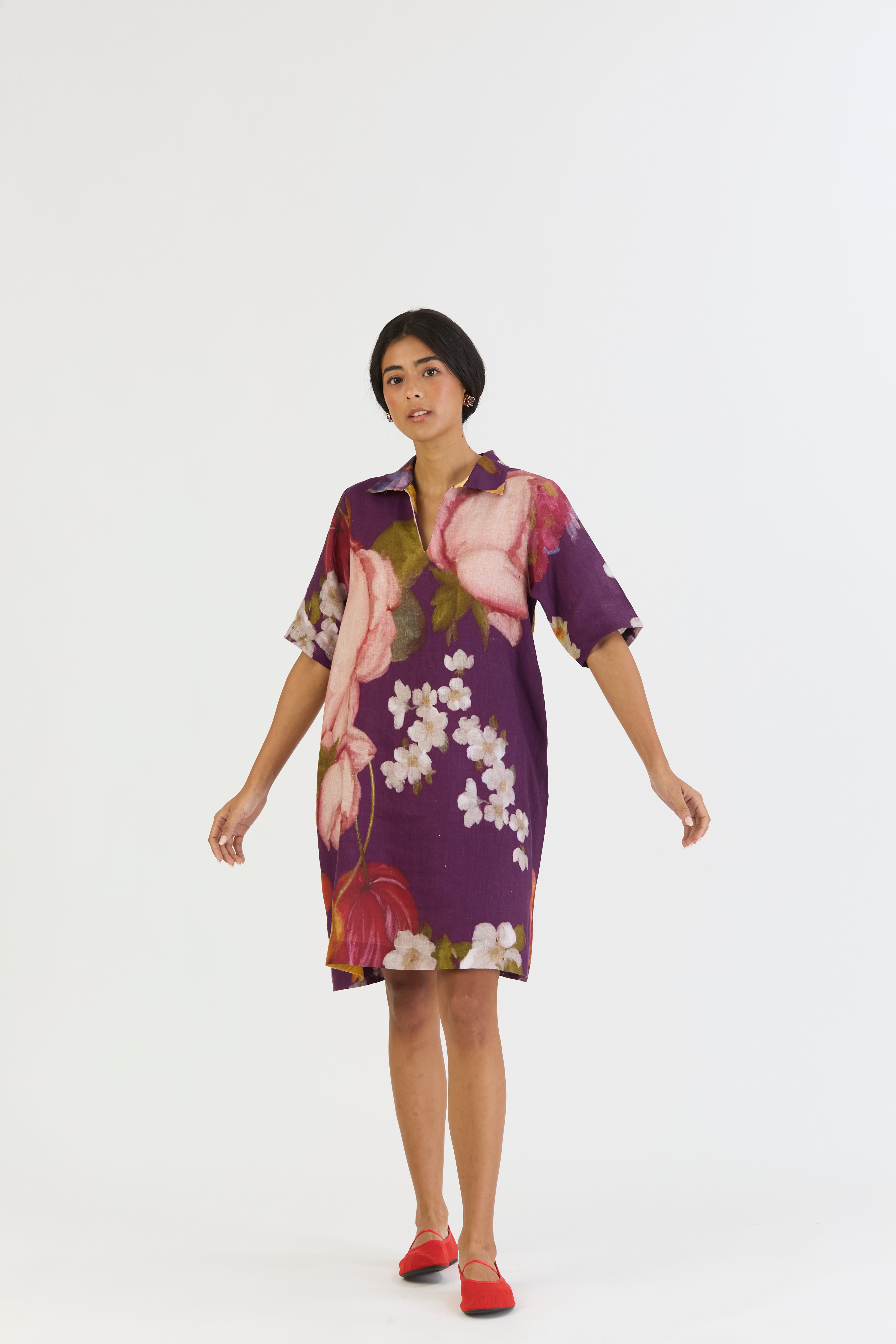 Jamun Short Collared Dress – Yam India