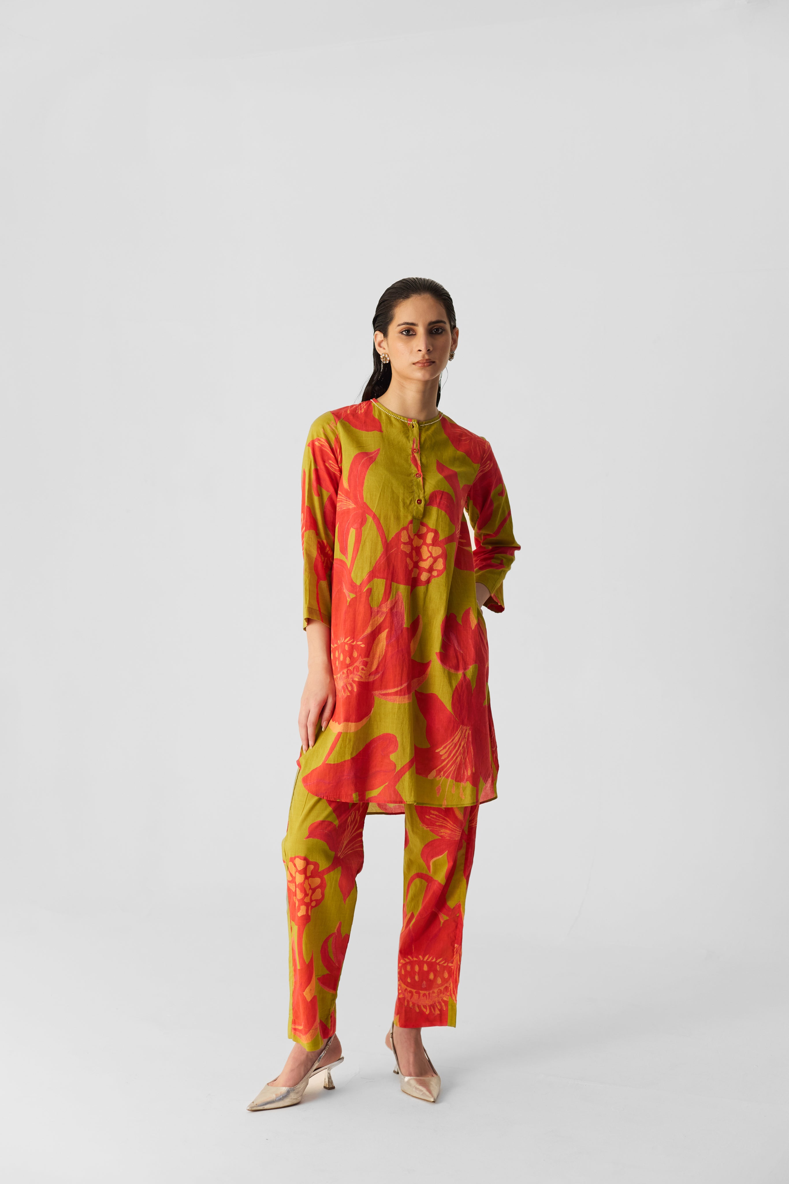 Lian Lime Cotton Kurta Set – Yam India